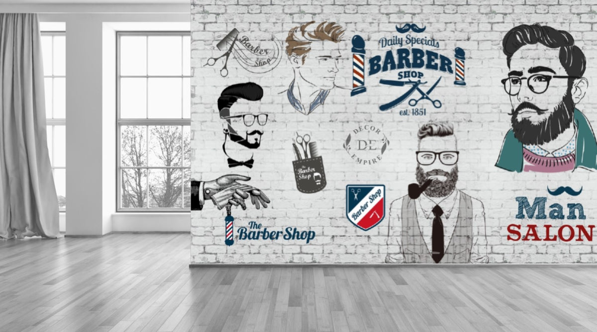 Barber Shop Wallpaper Mural – Decor Empire