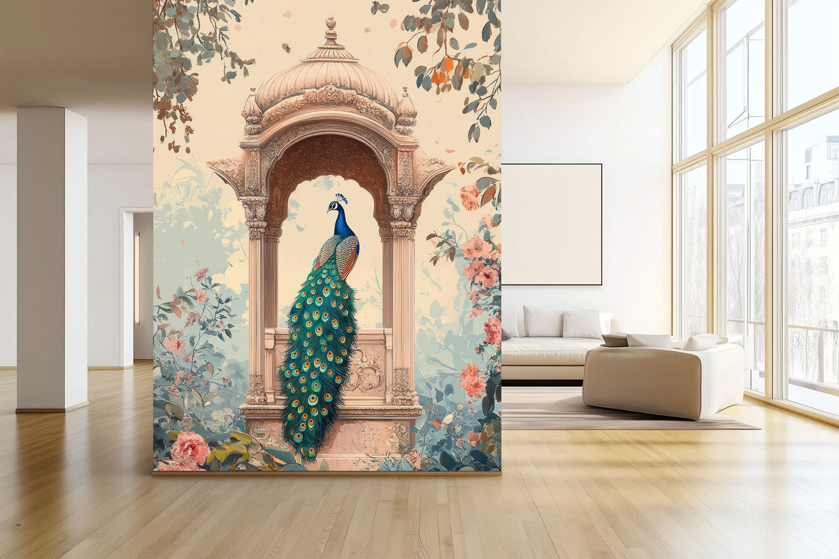 Peacock Paradise Garden Wallpaper Mural – Decor Empire