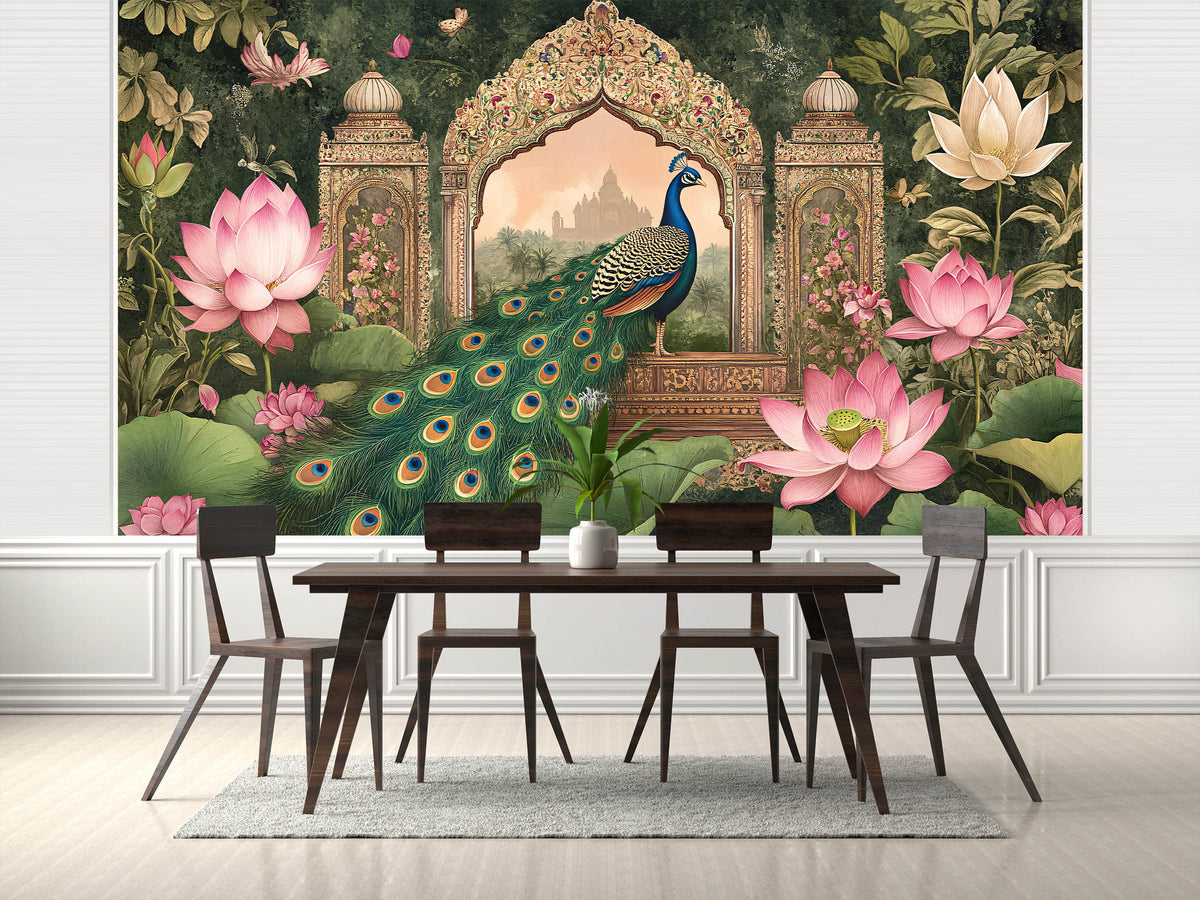 Royal Peacock Paradise - Indian Heritage Wall Mural – Decor Empire