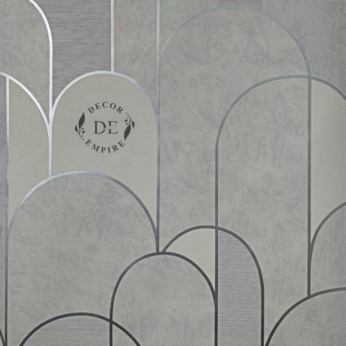 SIlver and Off White Arch Wallpaper - 11105 – Decor Empire