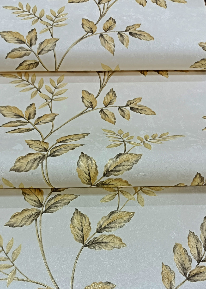 Golden Vines Botanical Wallpaper - 11167 – Decor Empire